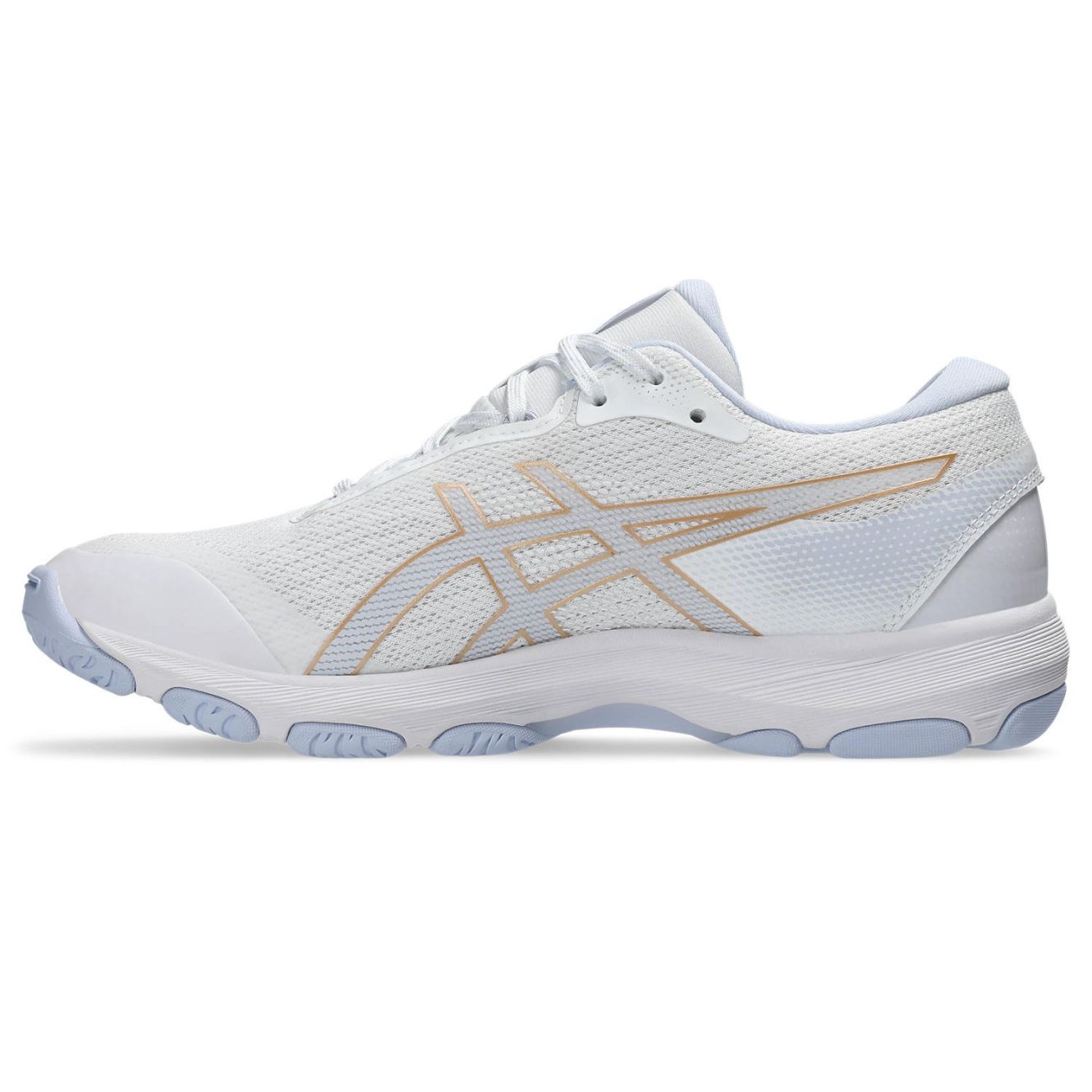 Asics Academy 10 White/Champagne Netball Trainers