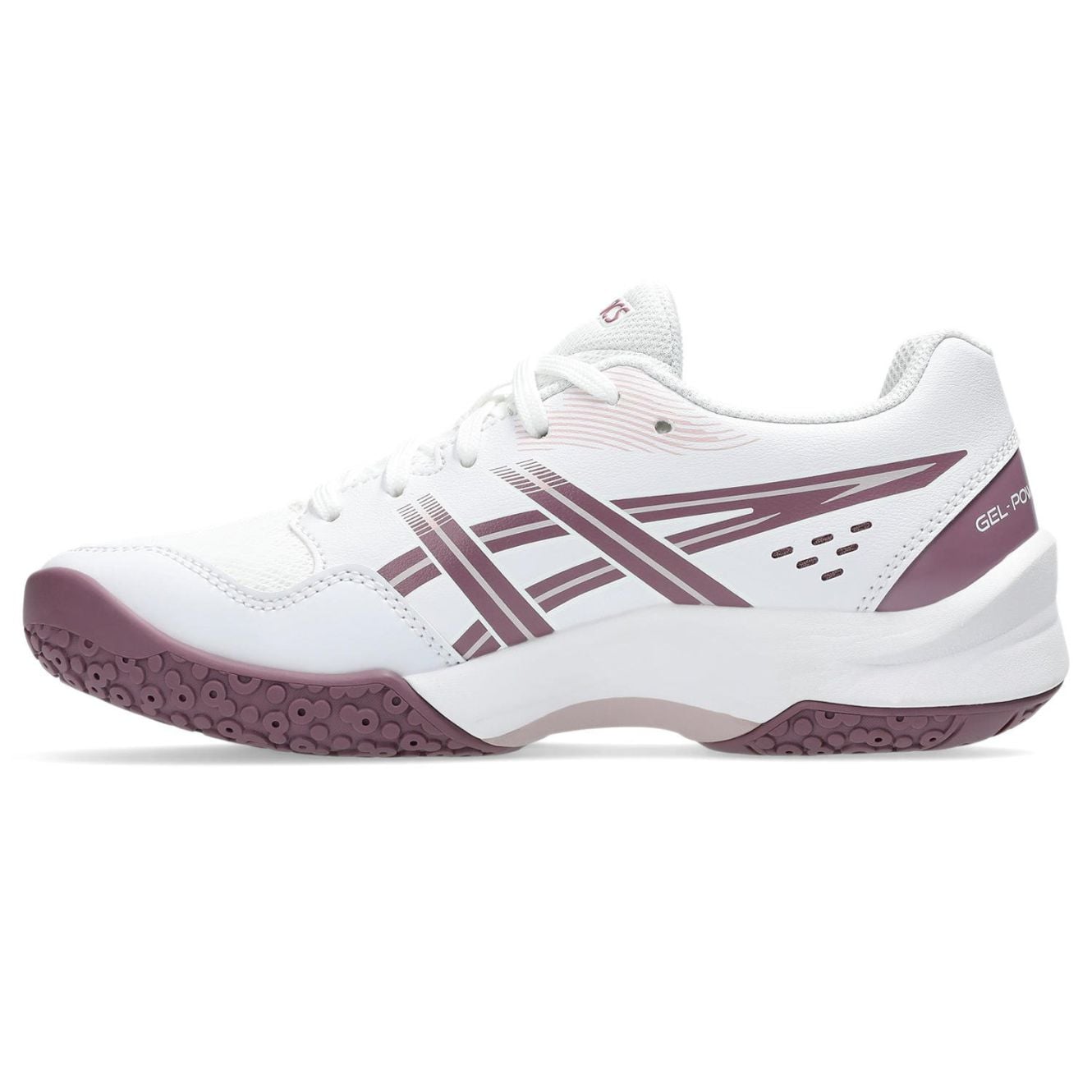 ASICS Powerbreak White/Dusty Mauve Junior Netball Trainers
