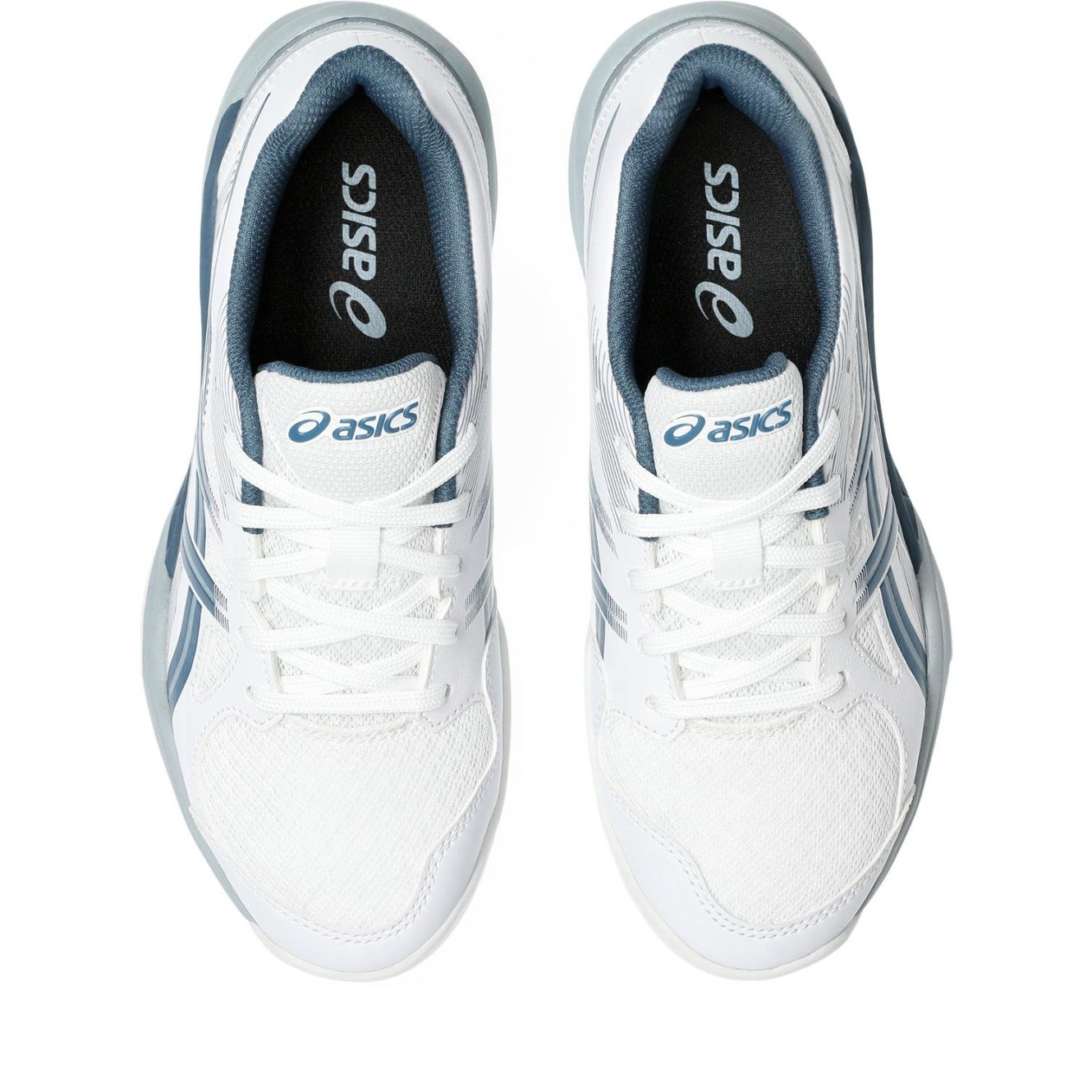 ASICS Powerbreak White/Vintage Indigo Junior Netball Trainers