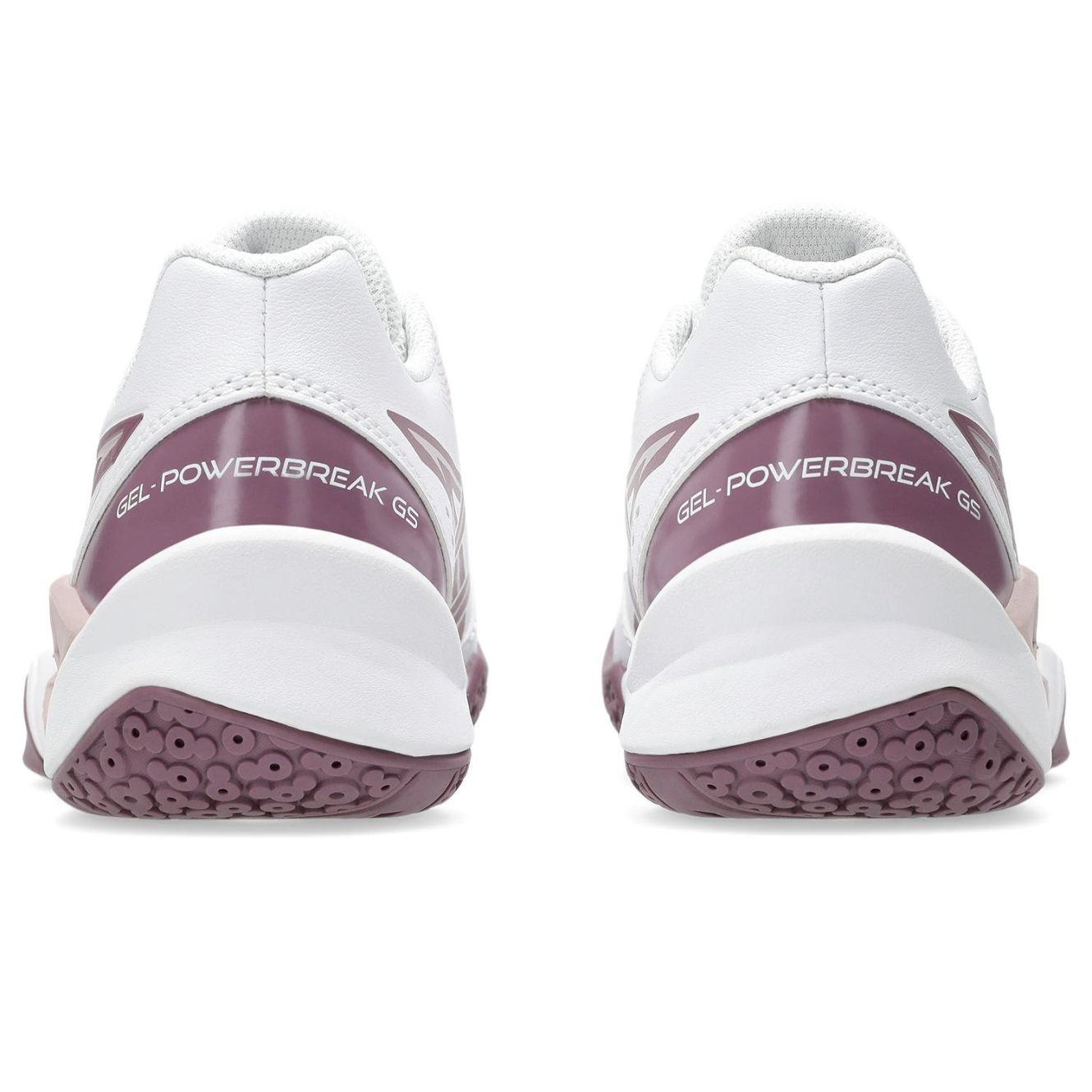 ASICS Powerbreak White/Dusty Mauve Junior Netball Trainers