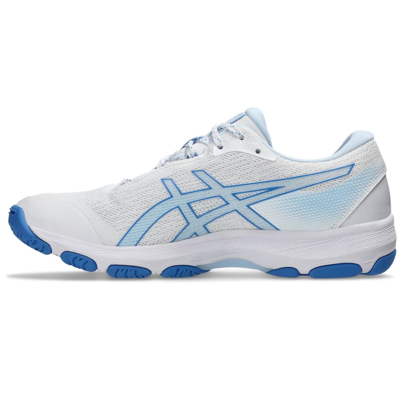 ASICS Academy 10 White/Blue Coast Netball Trainers