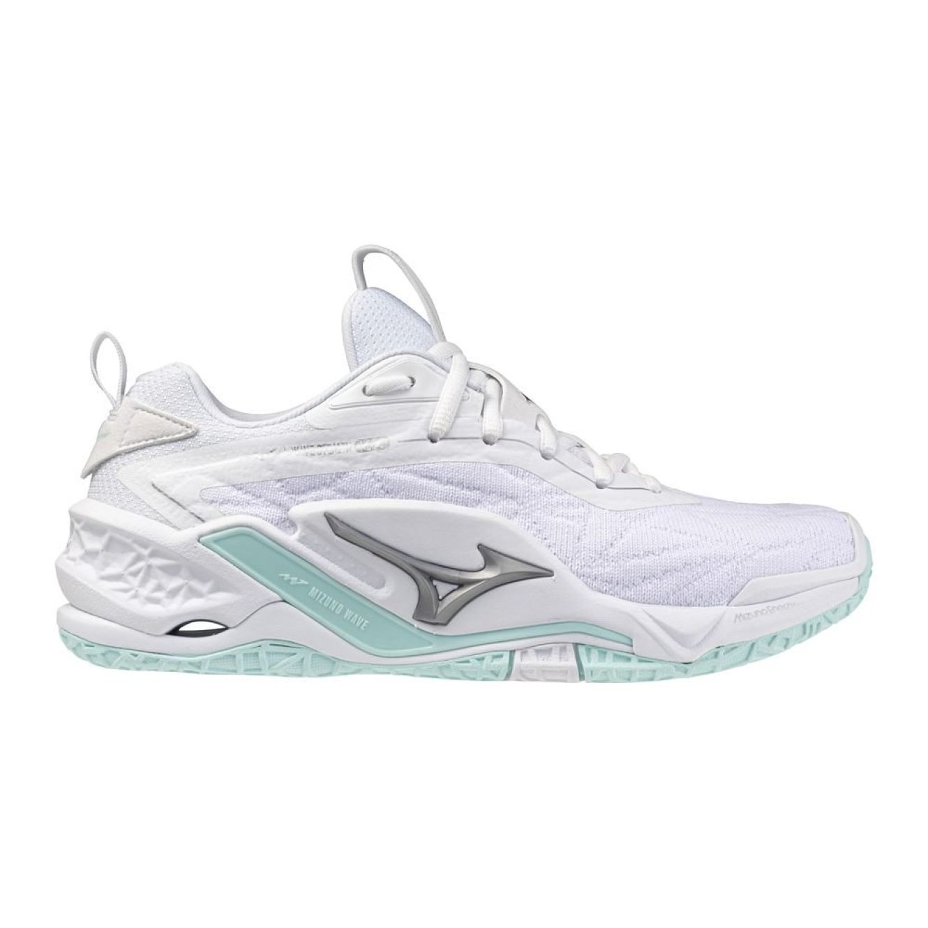 Mizuno Stealth Neo 2 White/Blue Tint Netball Trainers