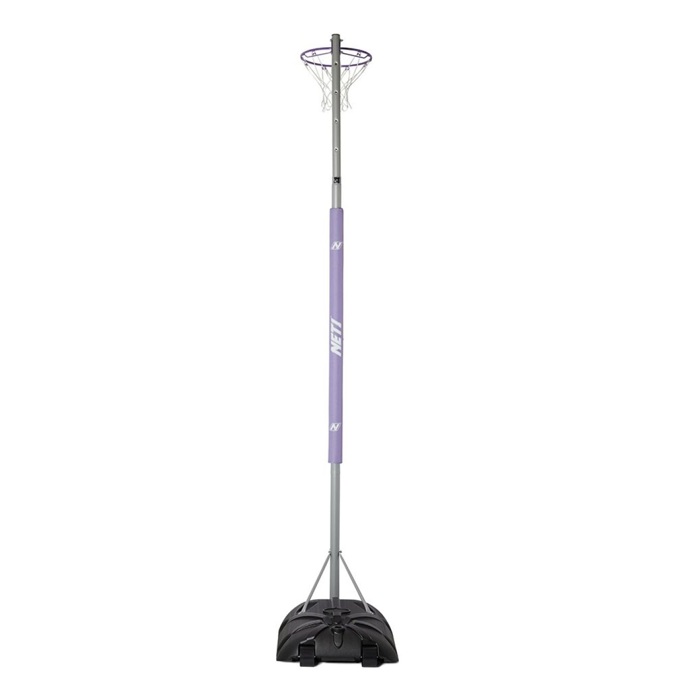 NET1 Portable Netball Post in Purple & Silver | Home Use Netball Post