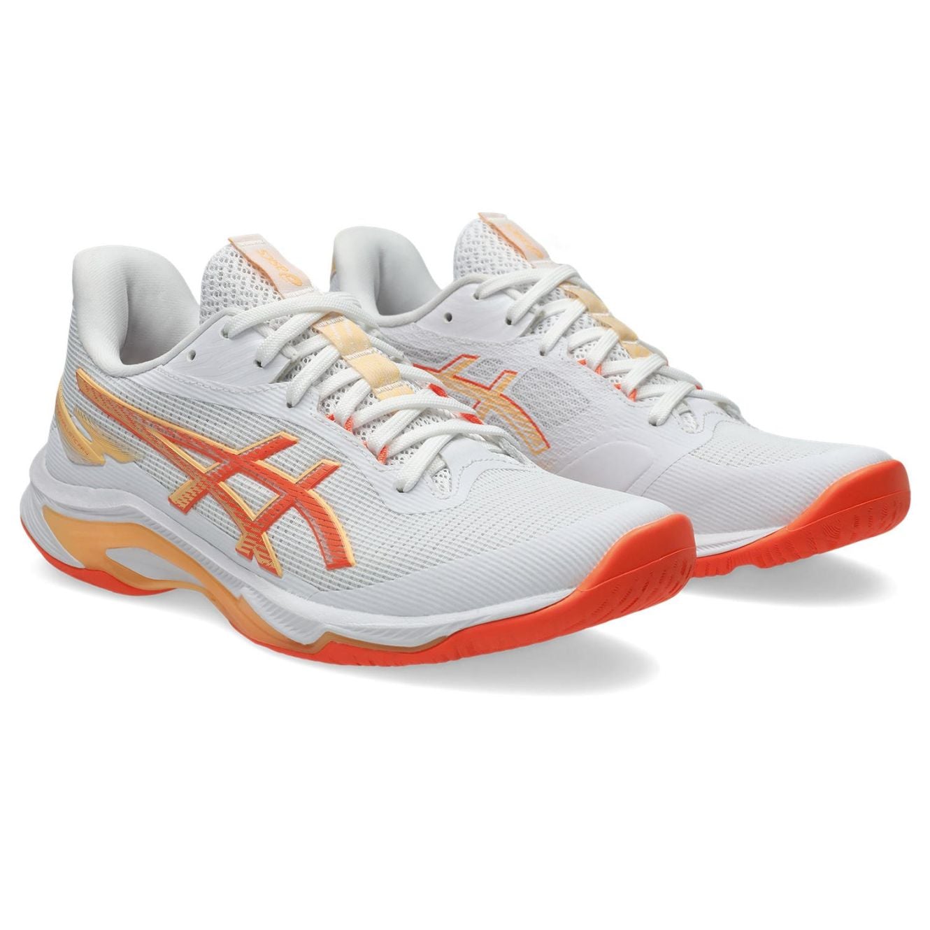 ASICS Ballistic FF 4 White/Vivid Coral Netball Trainers
