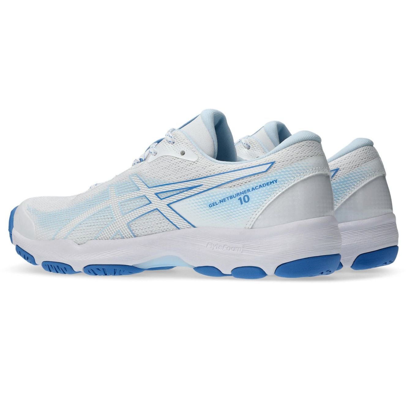 ASICS Academy 10 White/Blue Coast Netball Trainers