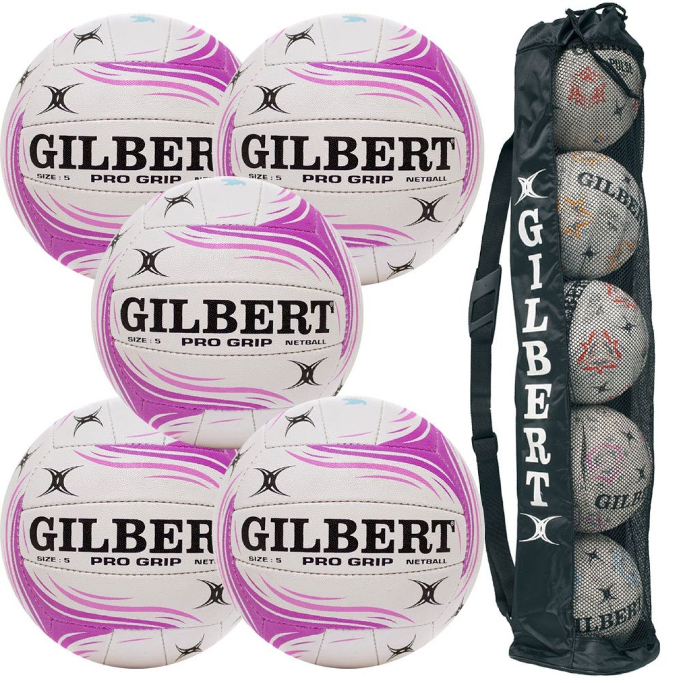 Gilbert Pro Grip 2 Netball Bundle | Gilbert Ball Tube