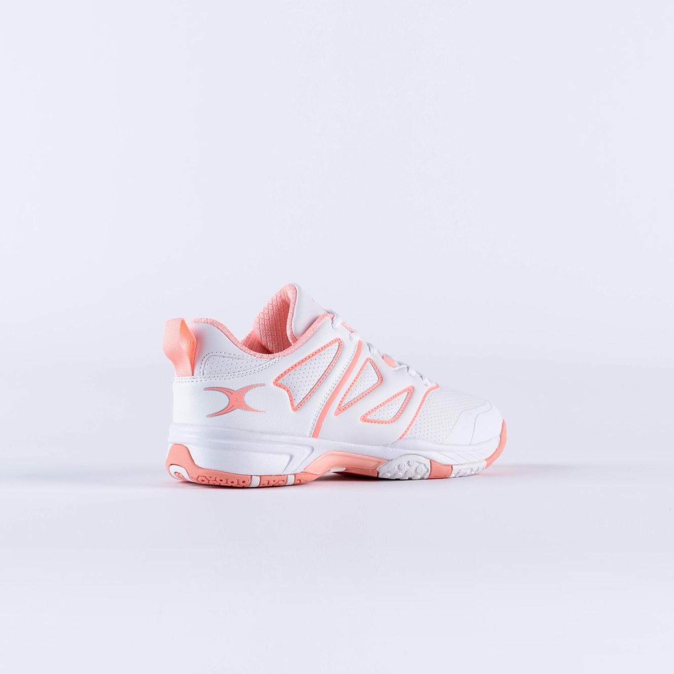 Gilbert Volt White/Coral Adult Netball Trainers