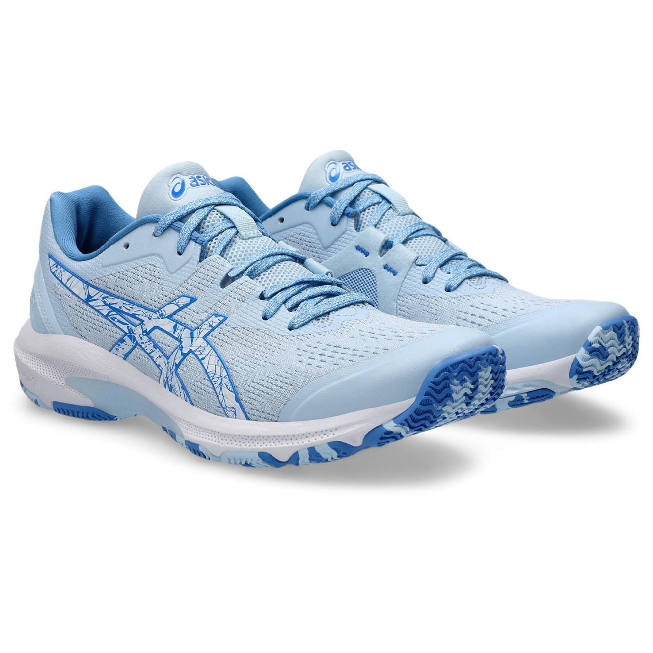 ASICS Shield FF White / Blue Owl Netball Trainers
