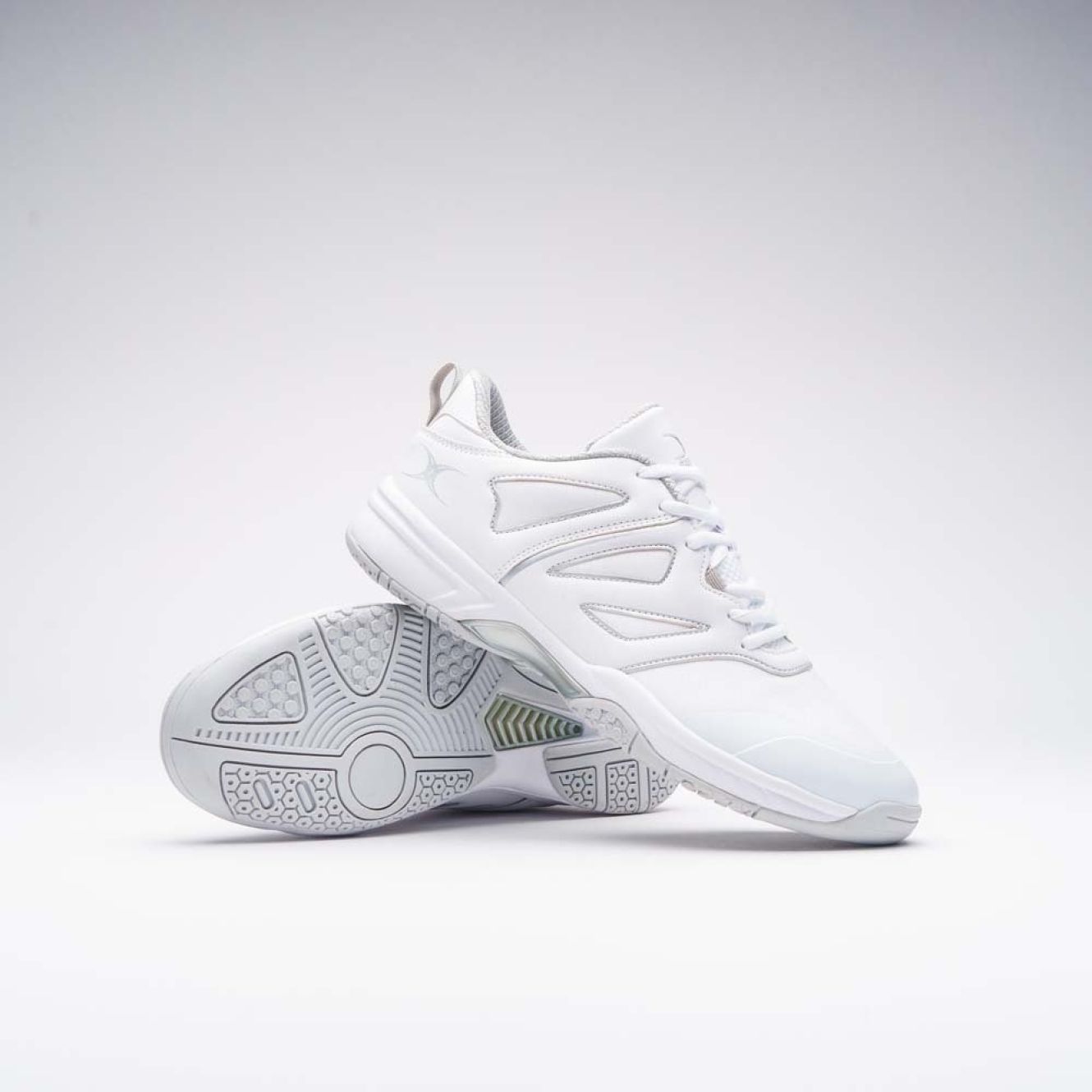 Gilbert Volt White/Silver Junior Netball Trainers