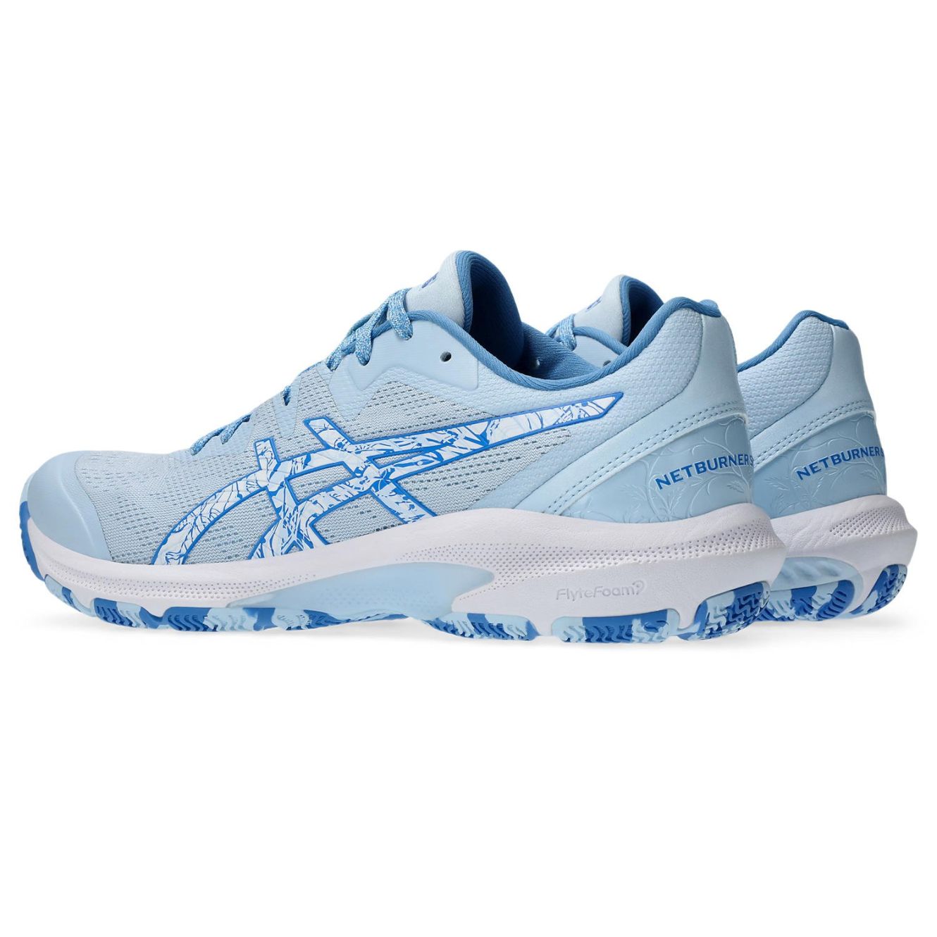 ASICS Shield FF White / Blue Owl Netball Trainers