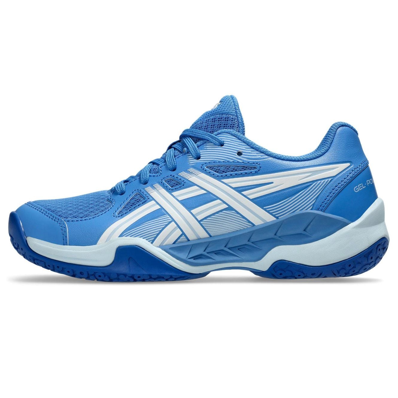 ASICS Powerbreak Blue Coast / White Junior Netball Trainers