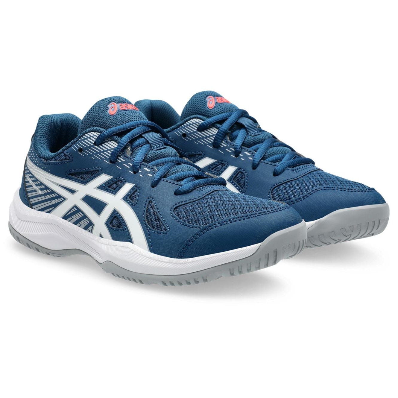 ASICS Upcourt Mako Blue / White Junior Netball Trainers