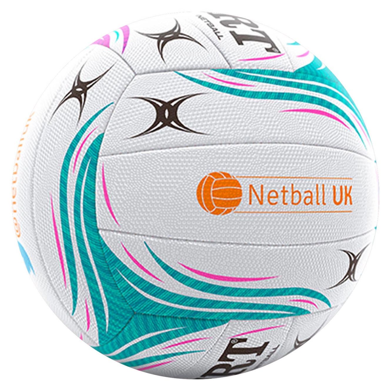 Gilbert Flare Netball White/Pink/Teal | Match Netball | Netball UK
