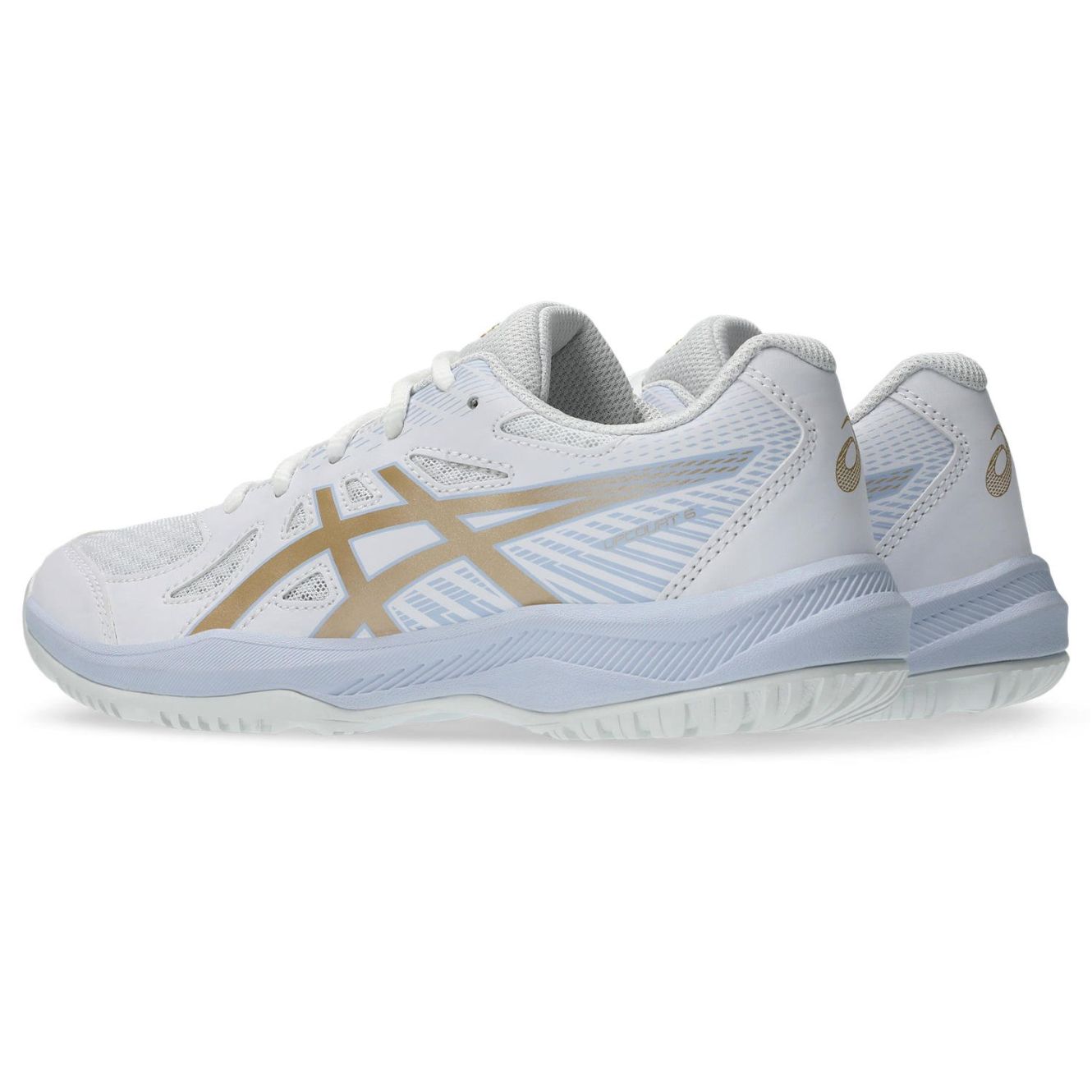 ASICS Upcourt White/Champagne Junior Netball Trainers