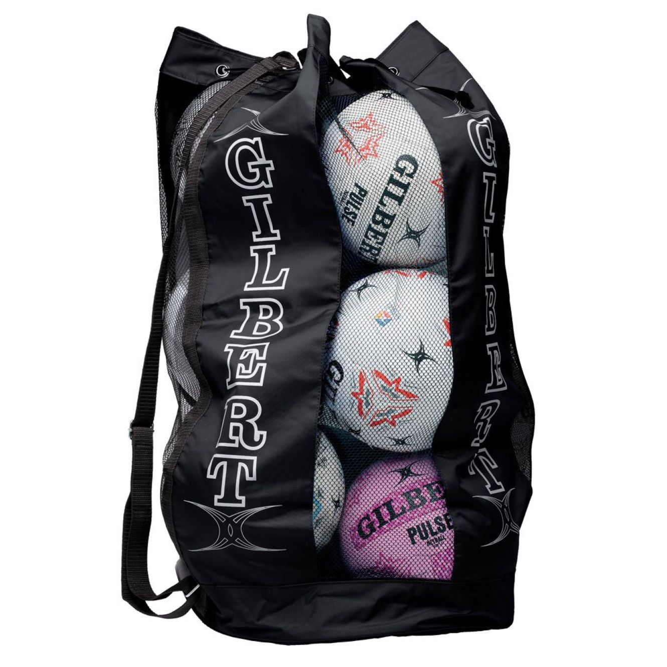 Gilbert Pulse Fluoro Pink Netball Bundle | Gilbert Ball Sack