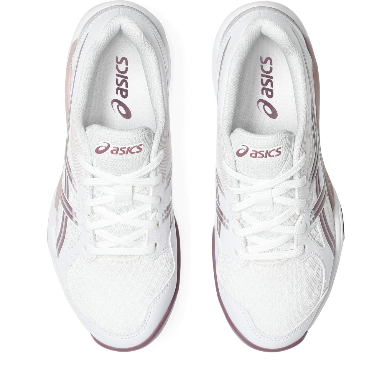 ASICS Powerbreak White/Dusty Mauve Junior Netball Trainers