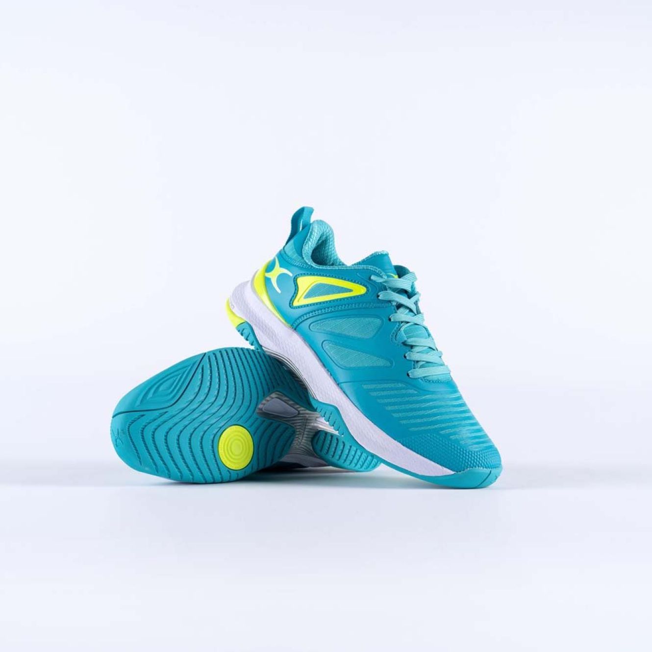 Gilbert Impact Aqua/Neon Yellow Adult Netball Trainers