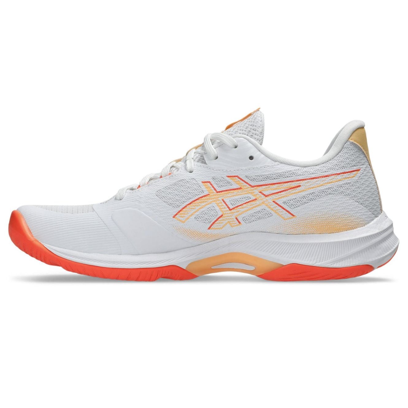 ASICS Ballistic FF 4 White/Vivid Coral Netball Trainers