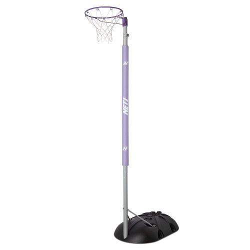 NET1 Portable Netball Post in Purple & Silver | Home Use Netball Post