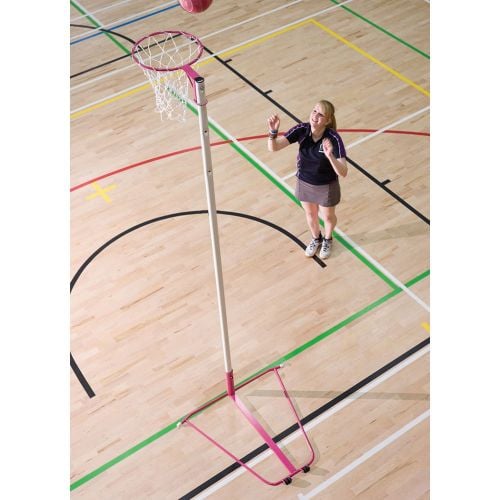 NBL Pink Wheelaway Regulation Netball Post | Netball Match Post