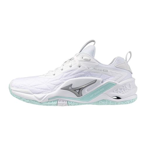 Mizuno Stealth Neo 2 White/Blue Tint Netball Trainers