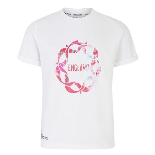 England Netball Roses Logo Youth Tee White