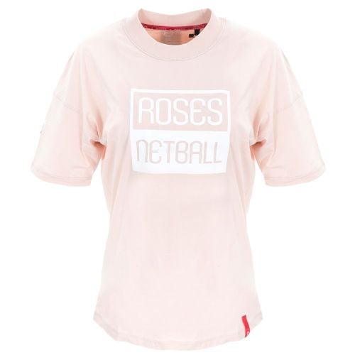 England Roses Netball Organic Cotton Oversized T-Shirt – Dusty Pink